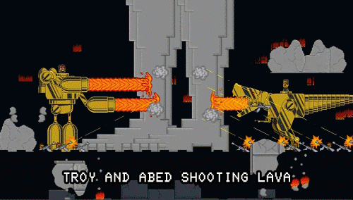 Troy and Abed Shooting Lava [Community GIF]