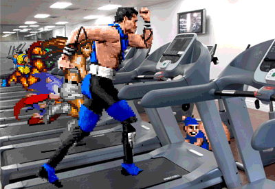 Video Game Characters Running on Treadmills [GIF]