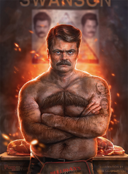 Ron Swanson Illustration by Sam Spratt
