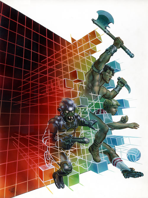 Vintage Computer and Gaming Magazine Illustrations by Oli Frey