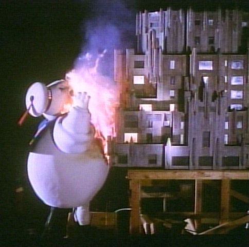 Ghostbusters Behind the Scenes: Stay-Puft Marshmallow Man burning
