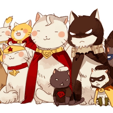 DC Comics Superheroes as Cats by STAR Kageboushi