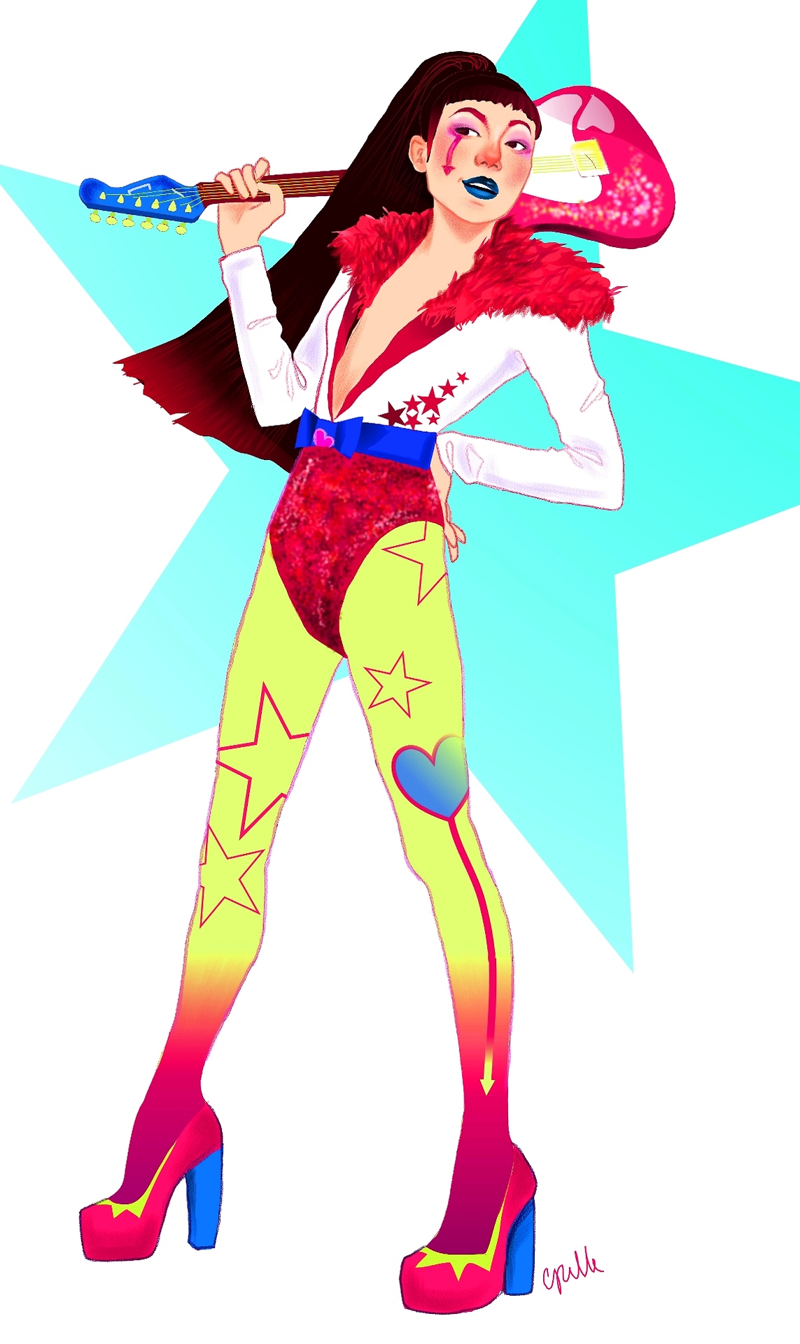 70s Glam Rock Sailor Scouts [Sailor Moon Art]