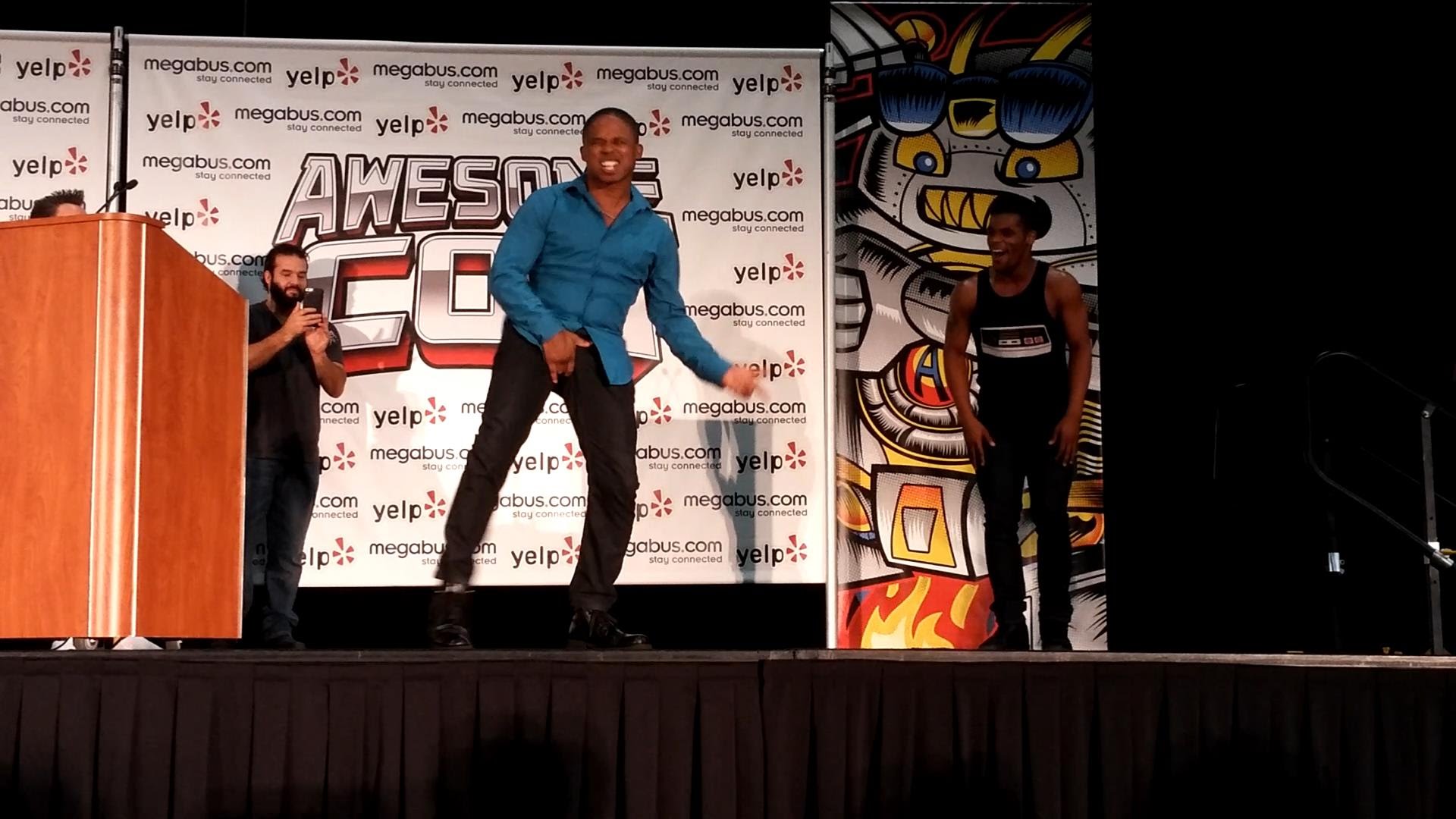 Power Ranger Walter Jones Dances with Michael Jackson Protester